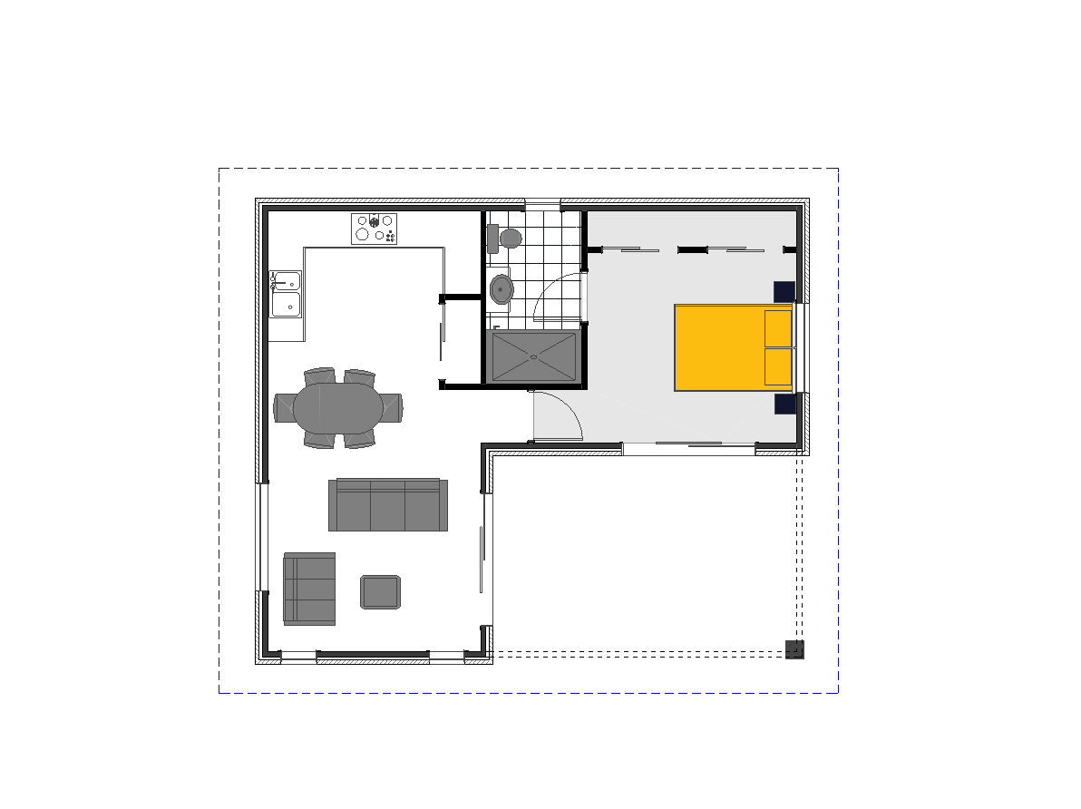 Pansy 54: Contemporary One-Bedroom House Design with Luxury Finishes